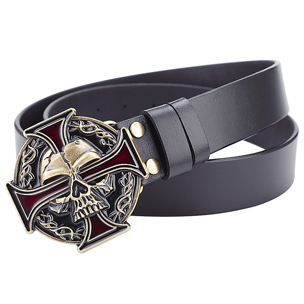 Novelty-Crossbones-Belt-Heavy-Metal-Skull-Face-Buckle-Skeleton-Belts ...