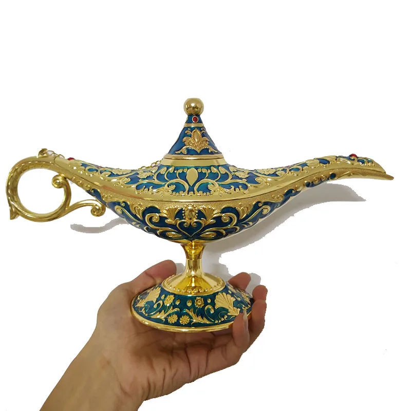 35cm-Large-Metal-Aladdin-Magic-Lamp-Household-Ornaments-Gifts-Living ...