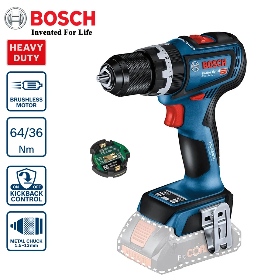 Bosch Cordless Impact Drill Brushless Motor GSB 18V-90C Impact ...