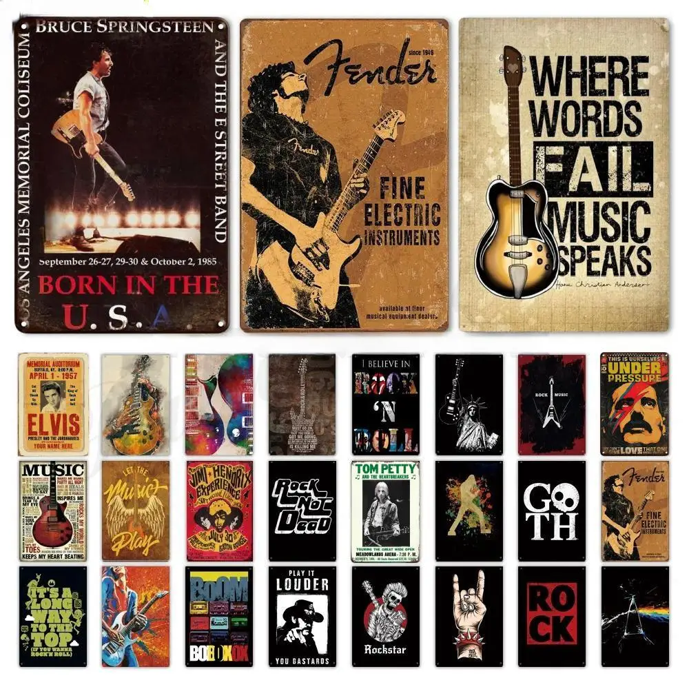 Vintage-Rock-Roll-Metal-Sign-Plaque-Metal-Tin-Sign-Metal-Poster-Retro ...
