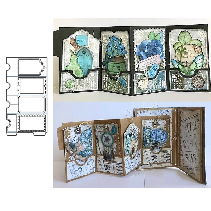 Four-layer-Loose-leaf-Frame-Die-Cutting-Scrapbooking-Metal-Cutting-Dies ...