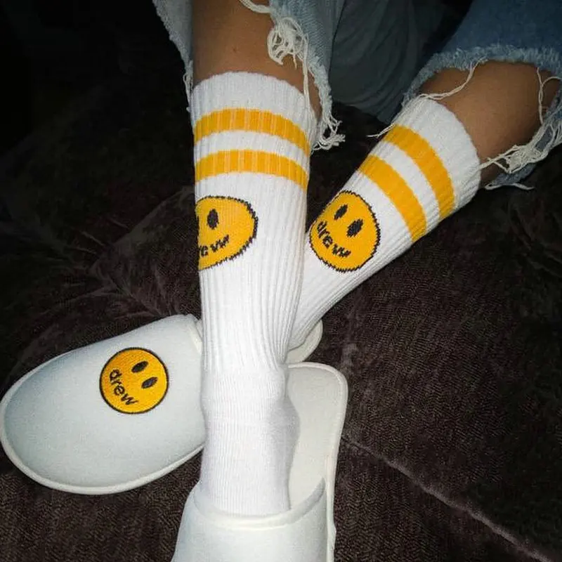 DREW 100% Cotton Socks Trendy Smiley sock Justin Bieber Men's Socks ...