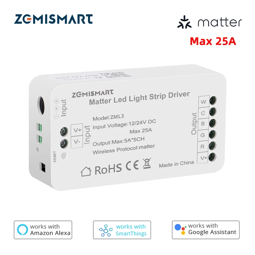 Matter-Over-WiFi-Led-Strip-Light-Controller-Max-25A-RGBCW-LED-Driver ...