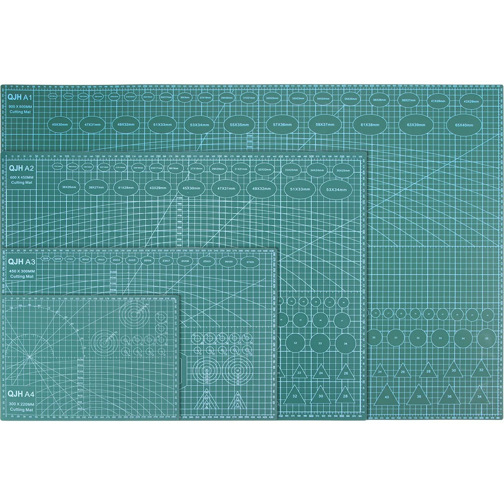 QJH-A1-A2-A3-A4-PVC-Self-Healing-Cutting-Mat-Double-Sided-Green-Cutting ...