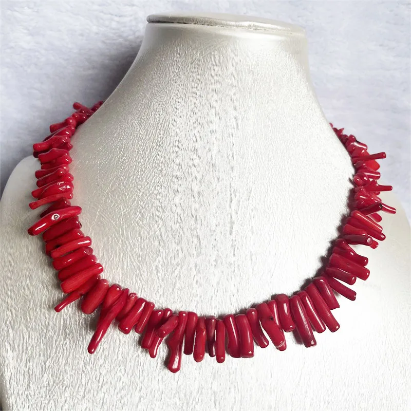 Collar Coral Rojo Collar De Coral Rojo, Pedra Natural De Coral Real, Collar De Tmu00f3n Oceans Heart