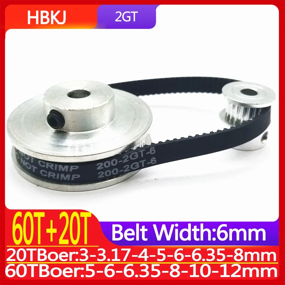 2M-2GT-Pulley-Gt2-Synchronous-Pulley-Belt-Kit-60Teeth-20Teeth-1-3 ...