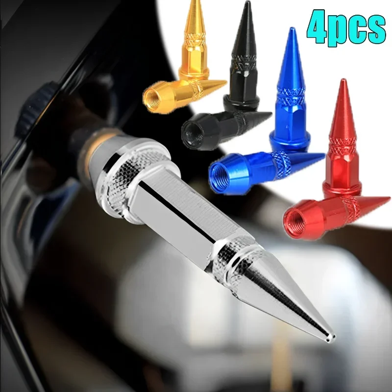 New 4pcs Long Pointed Tire Valve Caps for Automobiles and Motorcycles ...