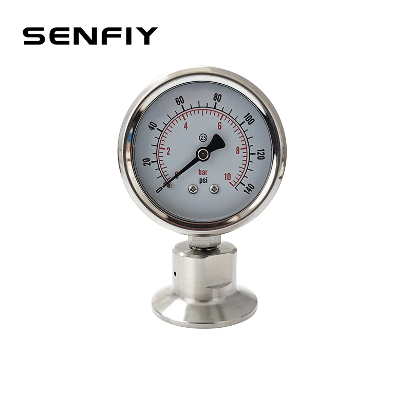 Manometer Mpa/Bar/psi 1.5 “Tri Clamp (50.5mm) Diaphragm Pressure Gauge ...