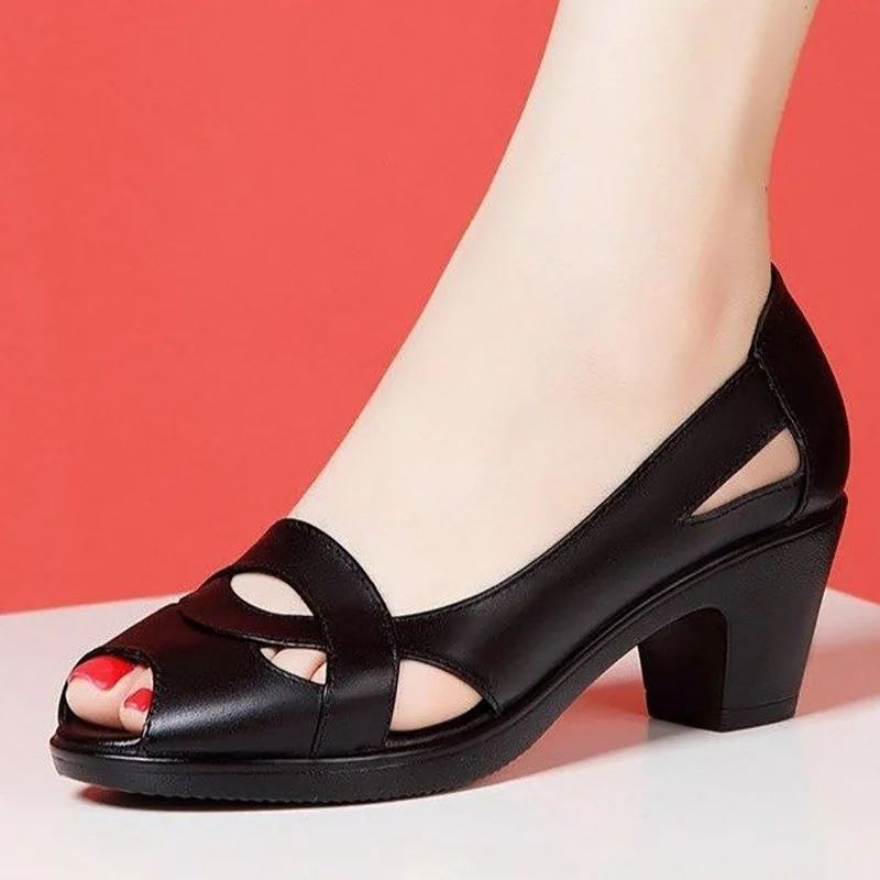Peep Parker-Escarpins ajourés pour femmes, sandales à talons hauts ...