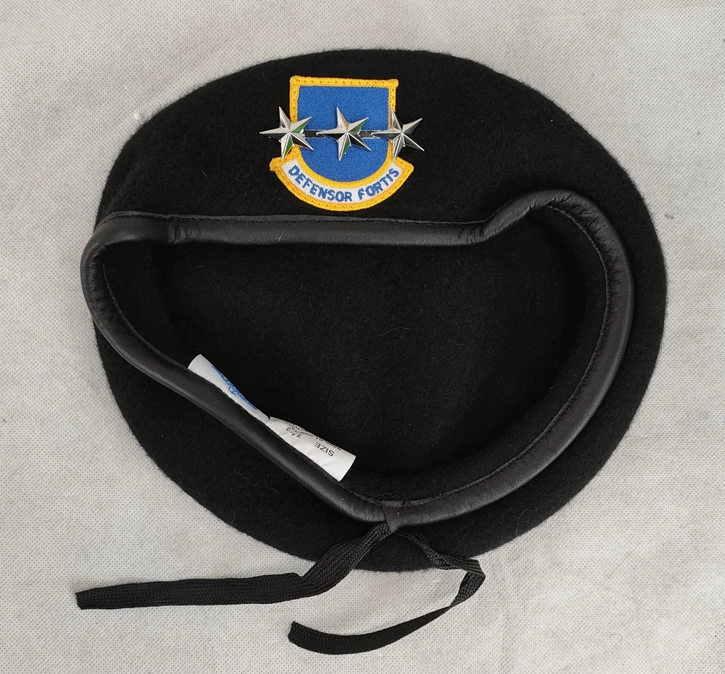 AF-SECURITY-FORCE-U-S-AIR-FORCE-BERET-BLACK-WOOL-BERET-OFFICER-3-STAR ...