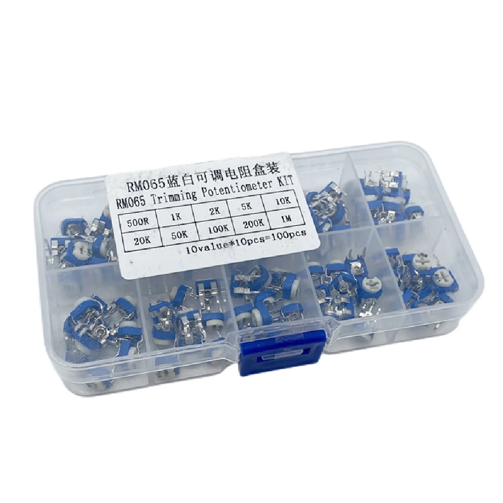 100pcs Rm065 Carbon Film Horizontal Trimpot Potentiometer Assortment ...
