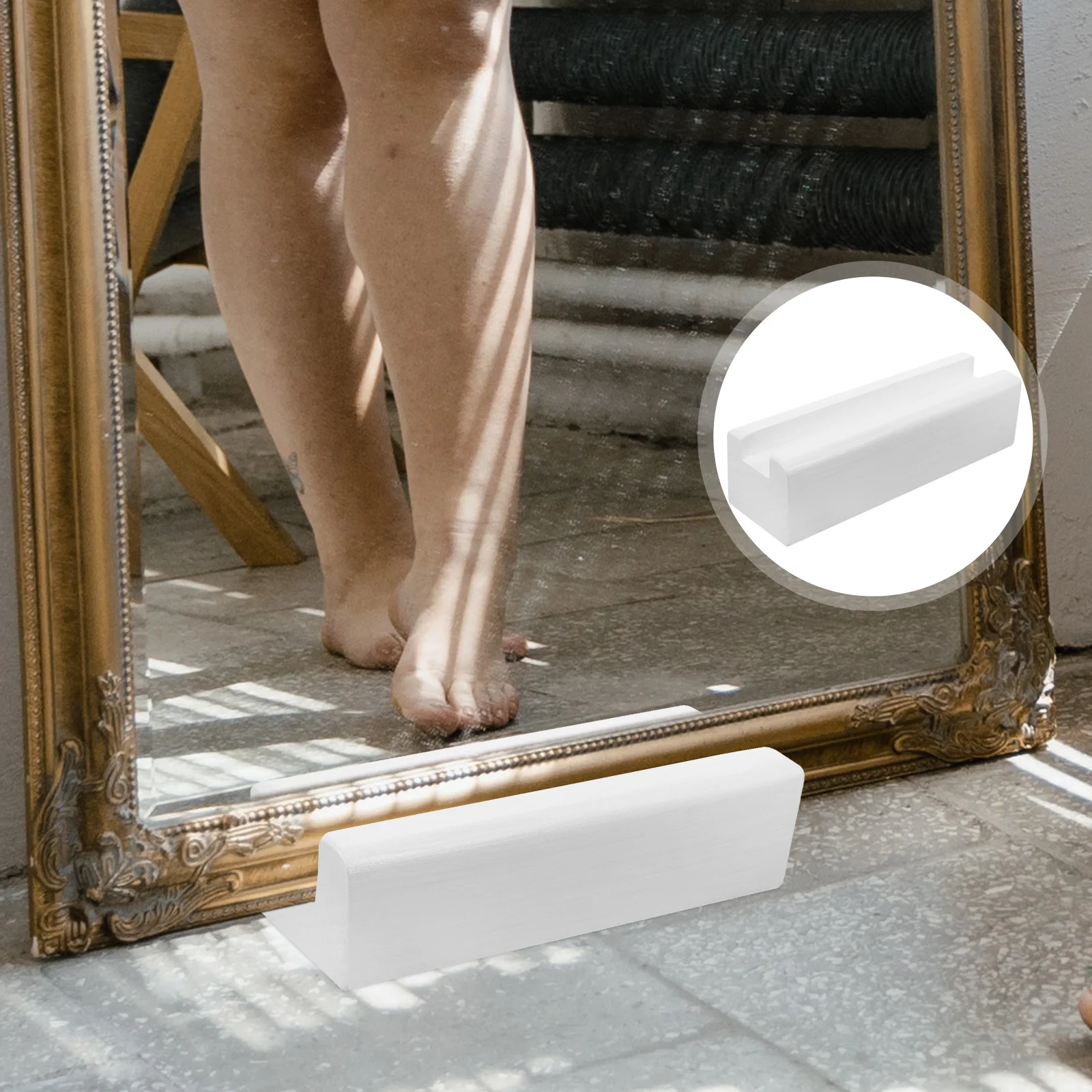 Full-Length-Black-Mirrors-Stand-Floor-Black-Mirrors-Wooden-Support-Full ...