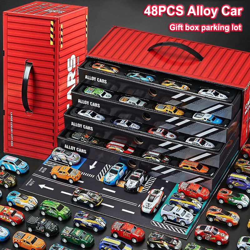 48PCS-Container-Simulation-Alloy-Car-Model-Finale-Alloy-Inertia-Pull-Back-Mini-Car-Toy-Boy ...