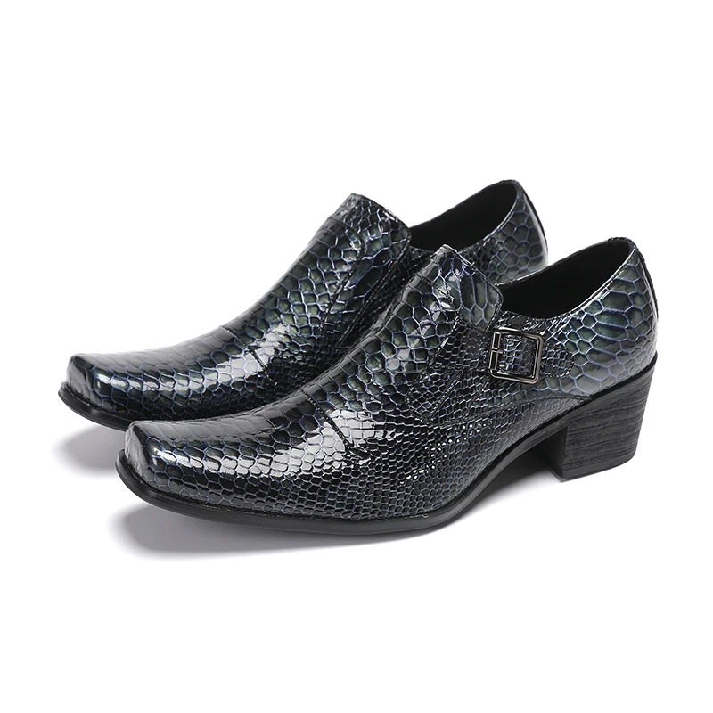Multicolored-Scale-Python-Shoes-Genuine-Leather-Oxfords-Luxury-Square ...