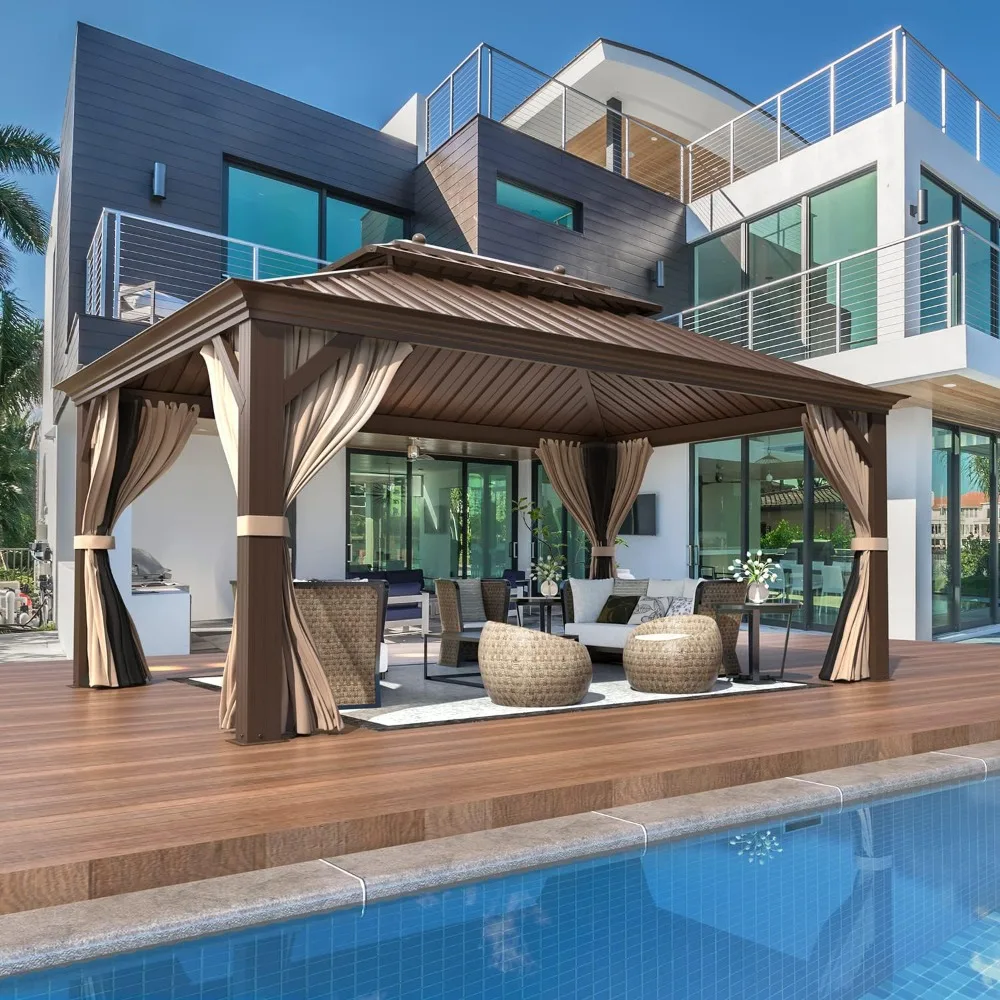 12-x16-Hardtop-Gazebo-Double-Roof-Galvanized-Steel-Canopy-Outdoor ...