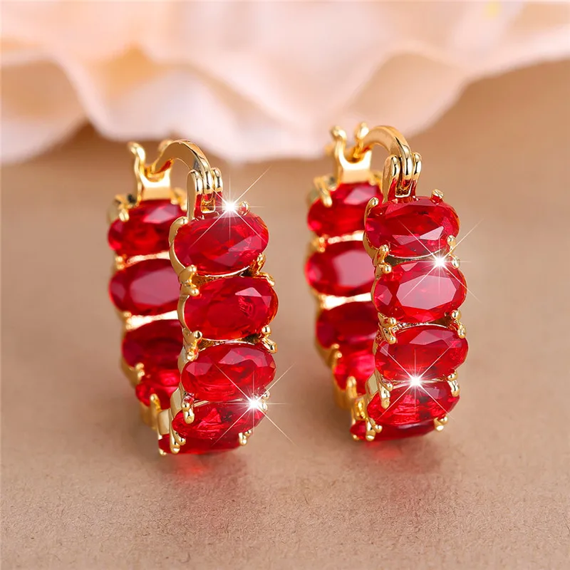 Pendientes-de-Clip-de-Piedra-Roja-para-mujer-joyer-a-de-boda-de-lujo ...