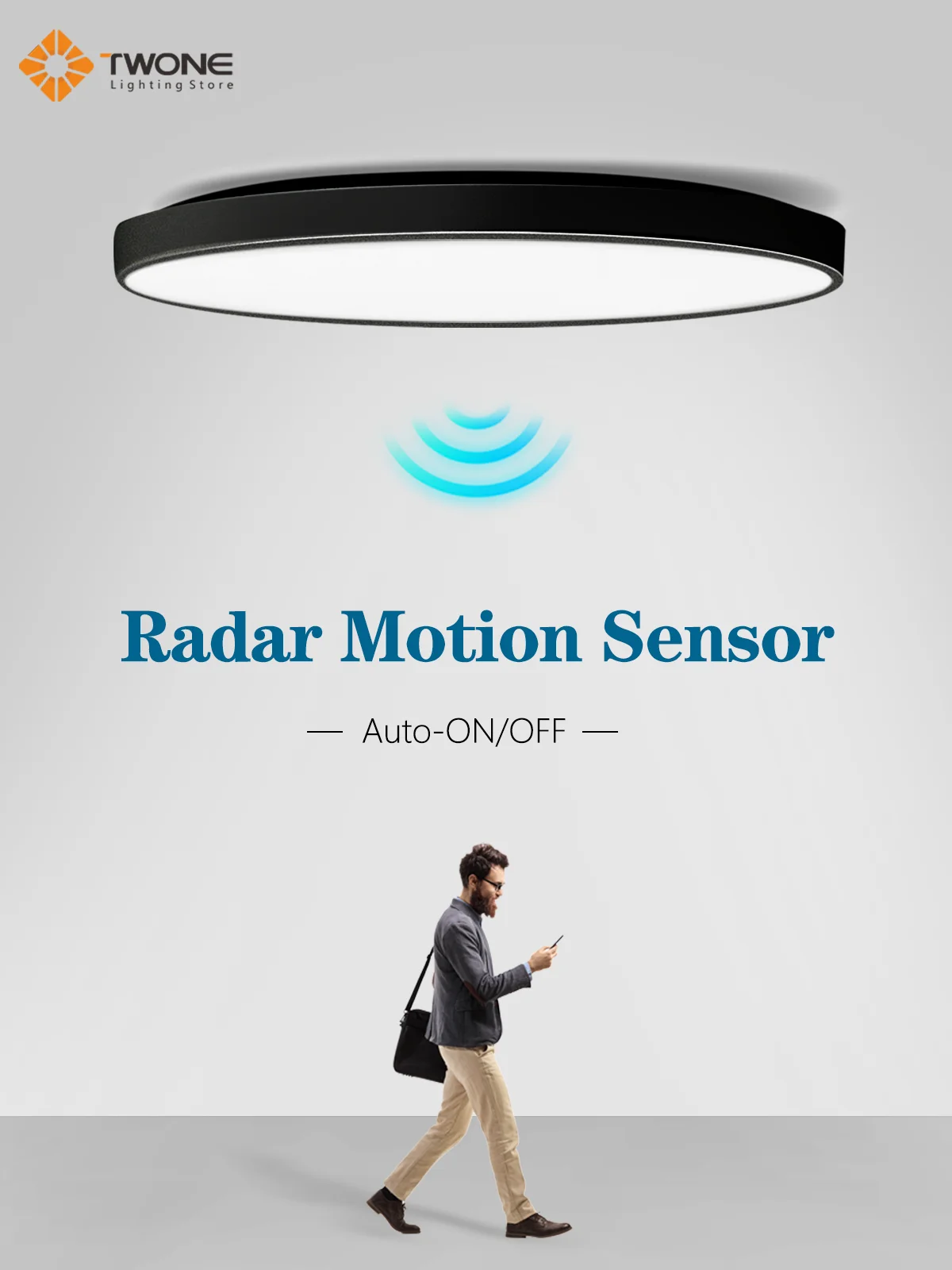 LED Motion Sensor Light with Radar/Sound Ceiling Lamp for Hallways Auto ...