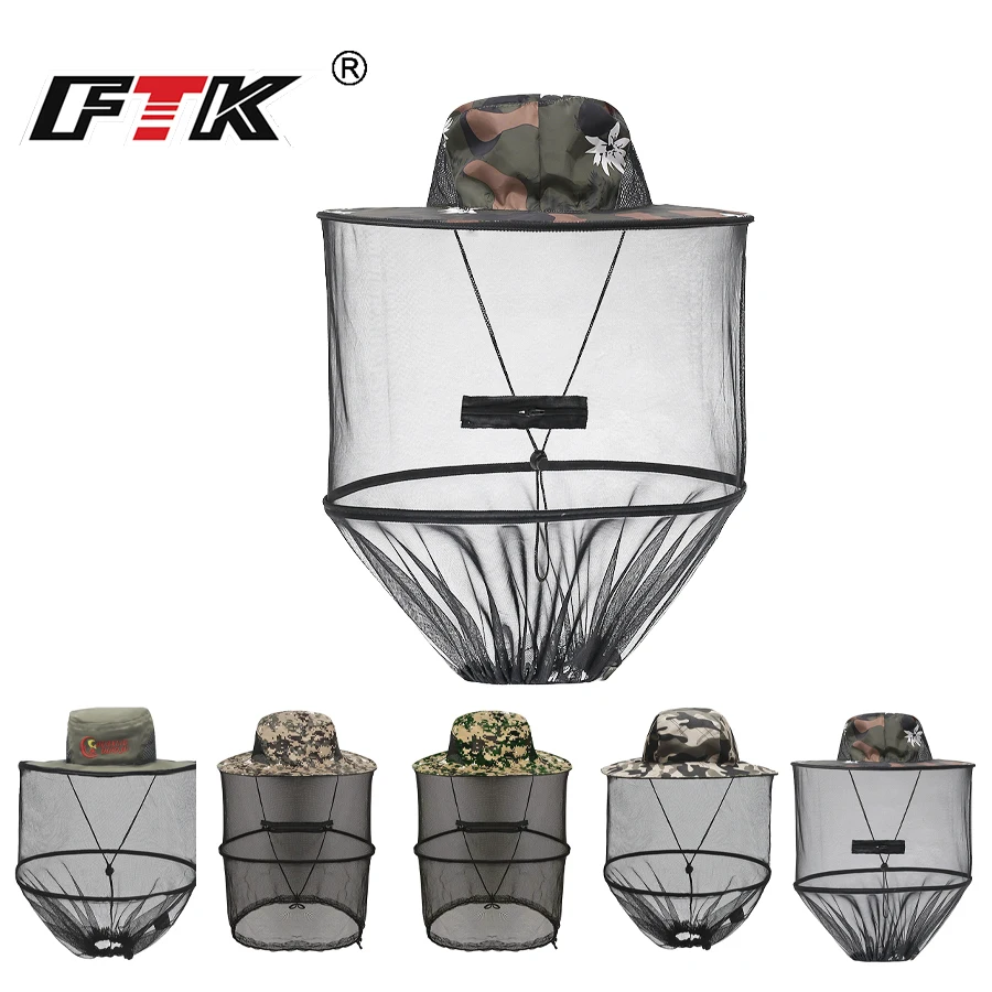 FTK-Unisex-Foldable-Fishing-Cap-Mosquito-Hat-Hidden-Net-Mesh-Repellent ...