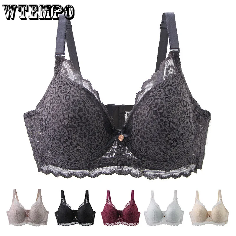 Push Up sutyen kadın dantel Bralette seksi görmek örgü ince D fincan ...