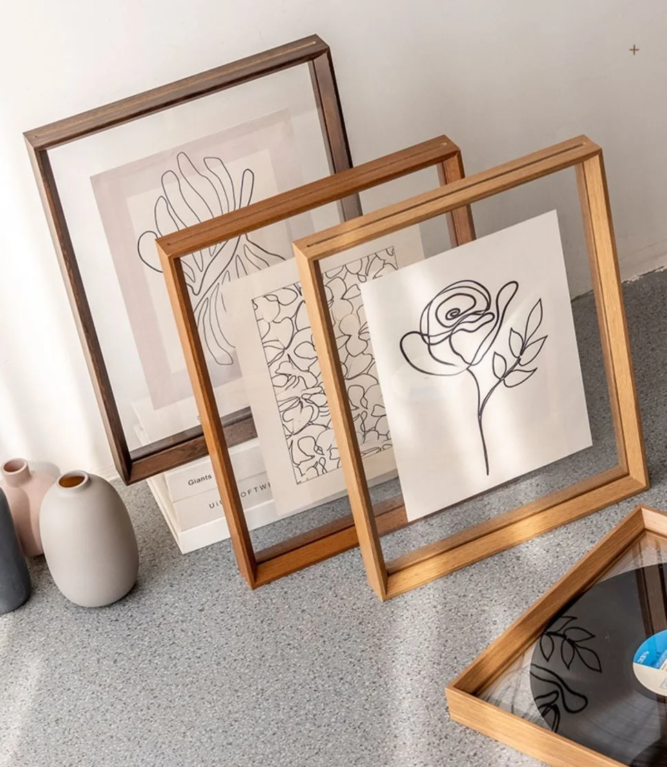 Transparent-Wooden-Frame-Display-Acrylic-Solid-Wood-Picture-Frame ...