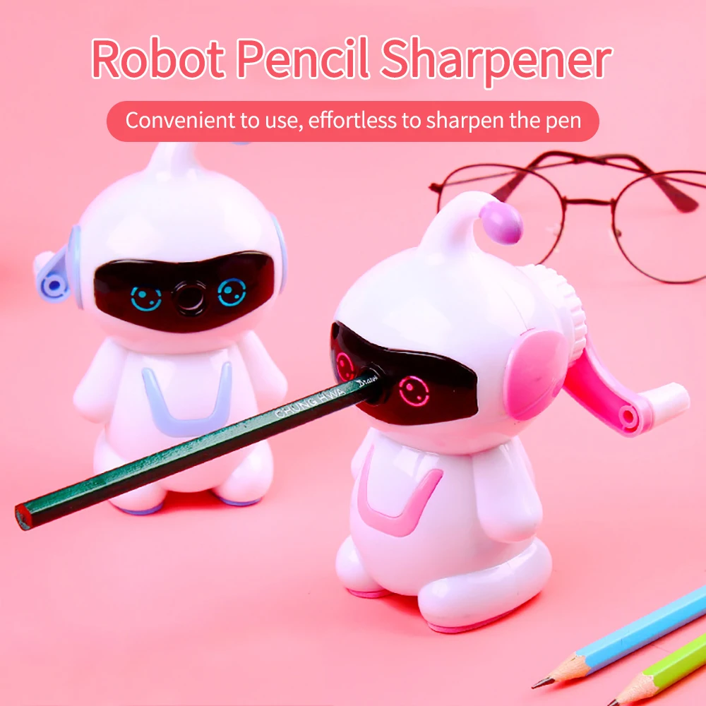 Cartoon-Robot-Pencil-Sharpener-Student-Learning-Supplies-Stationery ...