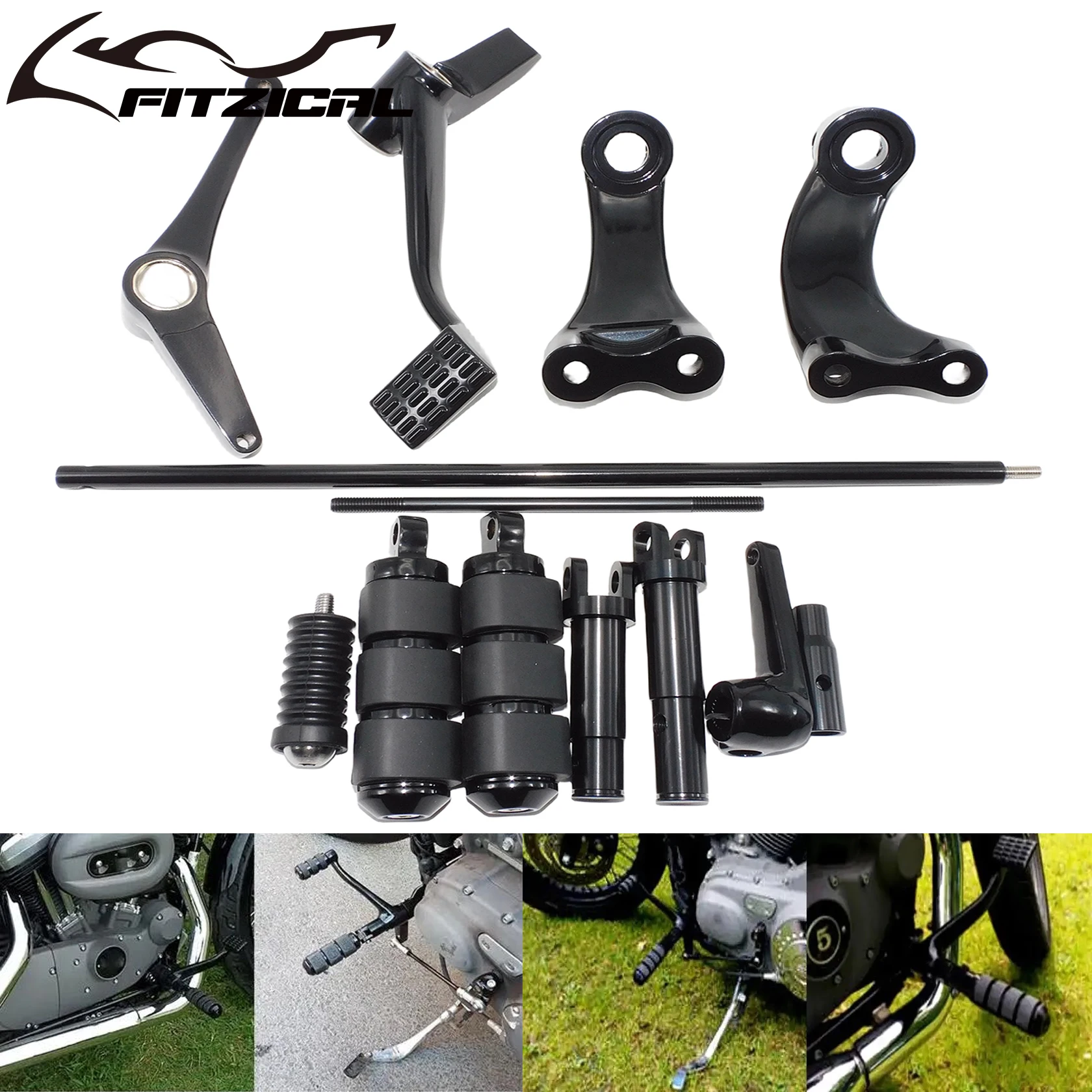 Motorcycle-Forward-Controls-Complete-Levers-Linkage-Kit-For-Harley ...
