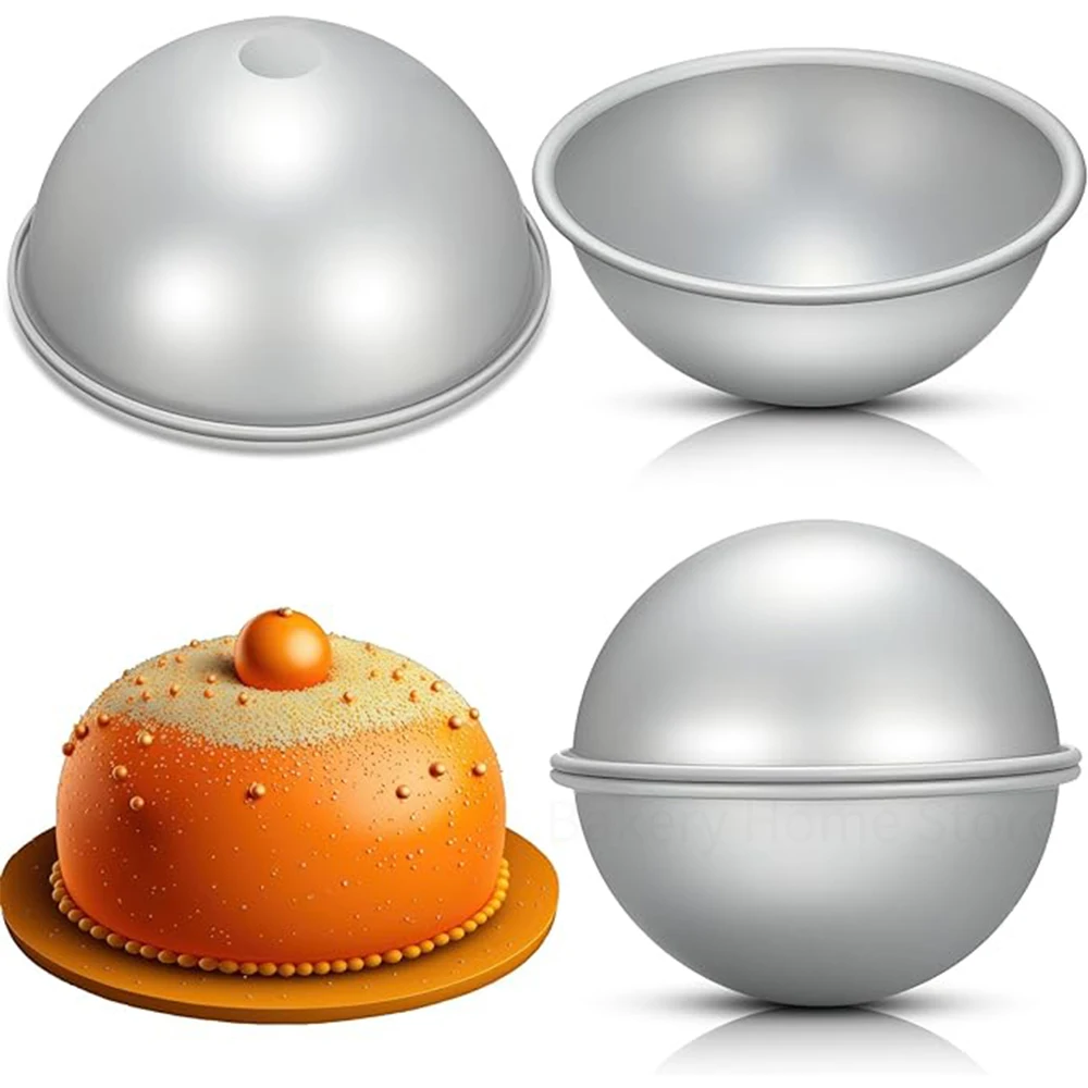2Pcs-Hemisphere-Cake-Pan-8Inch-Aluminum-3D-Round-Shape-Cake-Molds ...