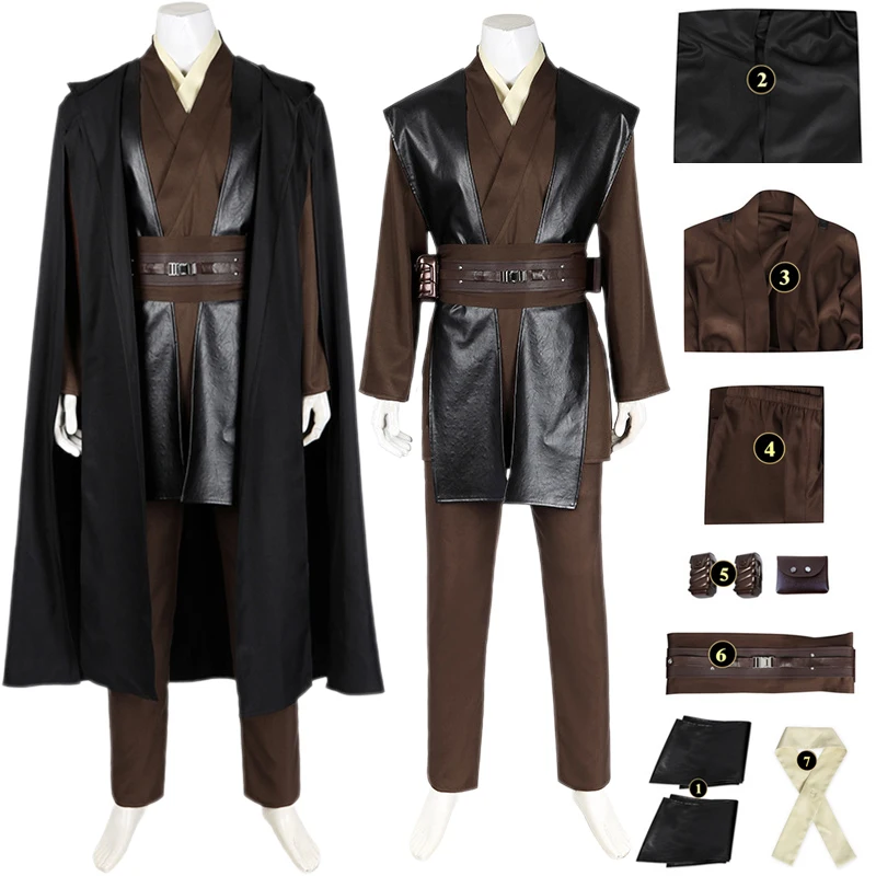 Anakin Cosplay Jedi Costume Disfraz Skywalker Vader Darth Jedi Top ...