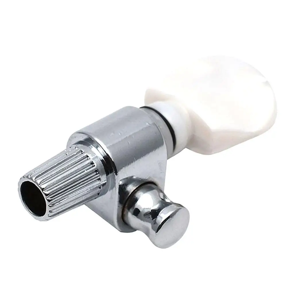 Chrome-Banjo-5th-Geared-Tuning-Peg-Key-Machine-Head-with-White-Pearl ...