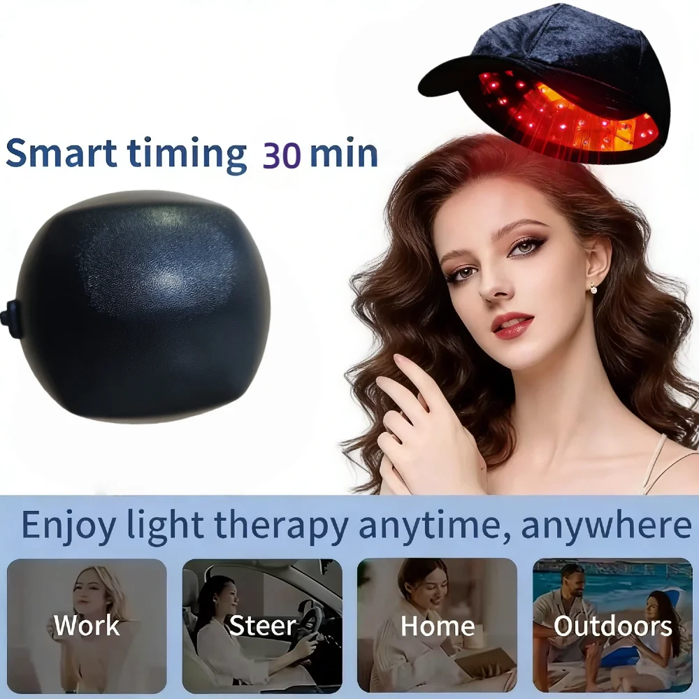 650nm Laser Infrared Light Hair Regrowth Therapy Cap Anti Hair Loss ...