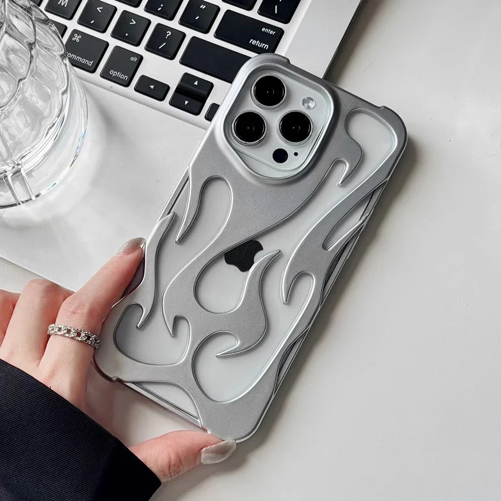 Hollow-Flame-pattern-heat-dissipating-silicone-case-for-iPhone-16-15-14 ...