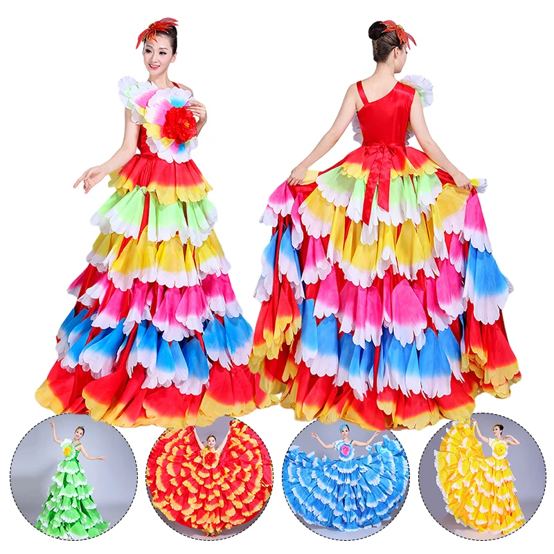 180-720-Degree-Spanish-Flamenco-Dresses-Women-Bullfight-Opening-Dance ...
