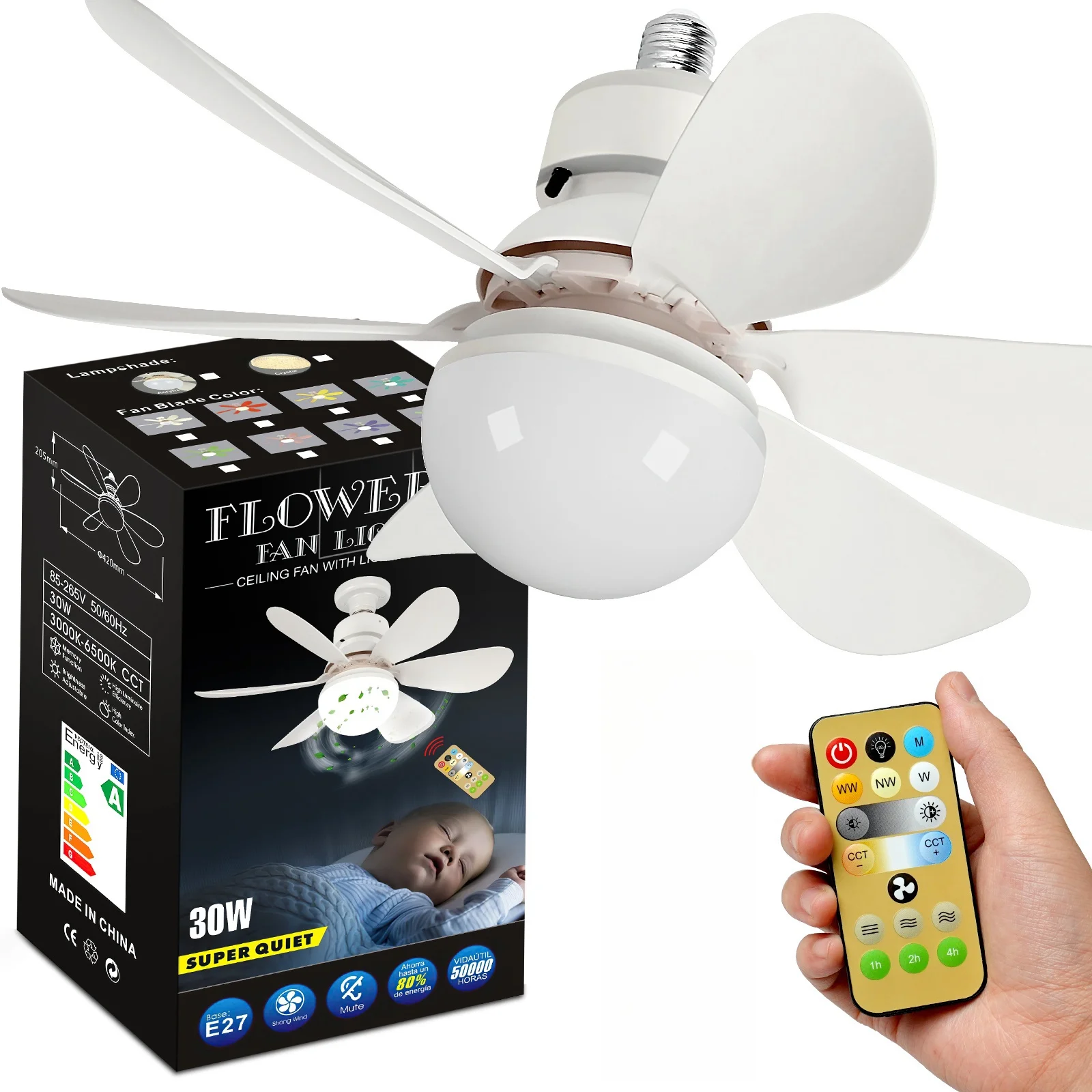 LED-30W-ceiling-fan-light-LED-fan-ceiling-light-with-remote-dimming ...