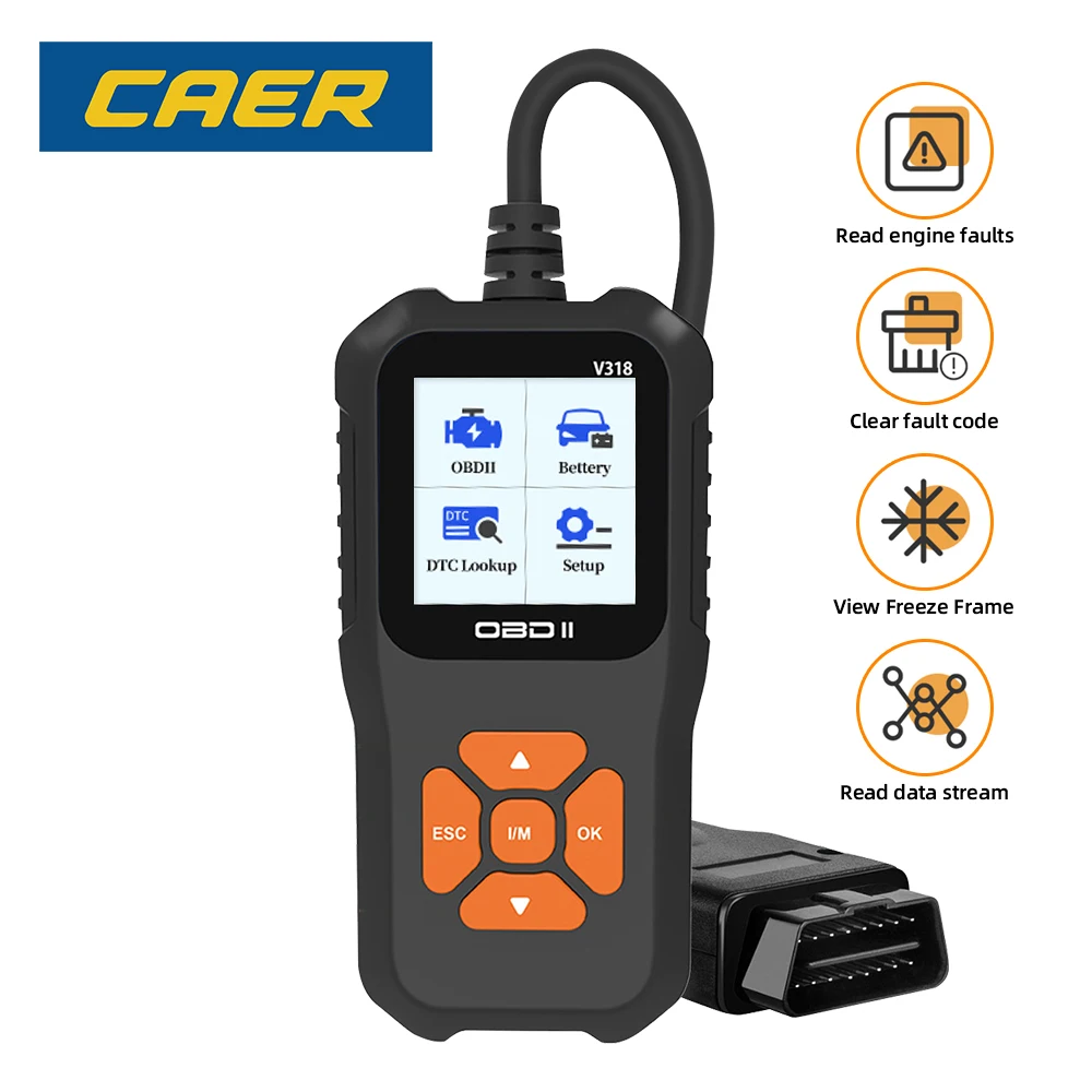 모든 OBD II 프로토콜용 CAN 진단 스캔 도구, 자동차 OBD2 스캐너, 코드 리더 엔진 오류 스캐너, 10 개 언어 지원| | - AliExpress