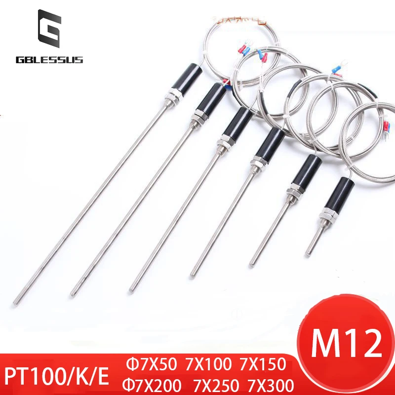 K/E Type Thermocouple Temperature Rod Pt100 Sensor Platinum Thermal ...