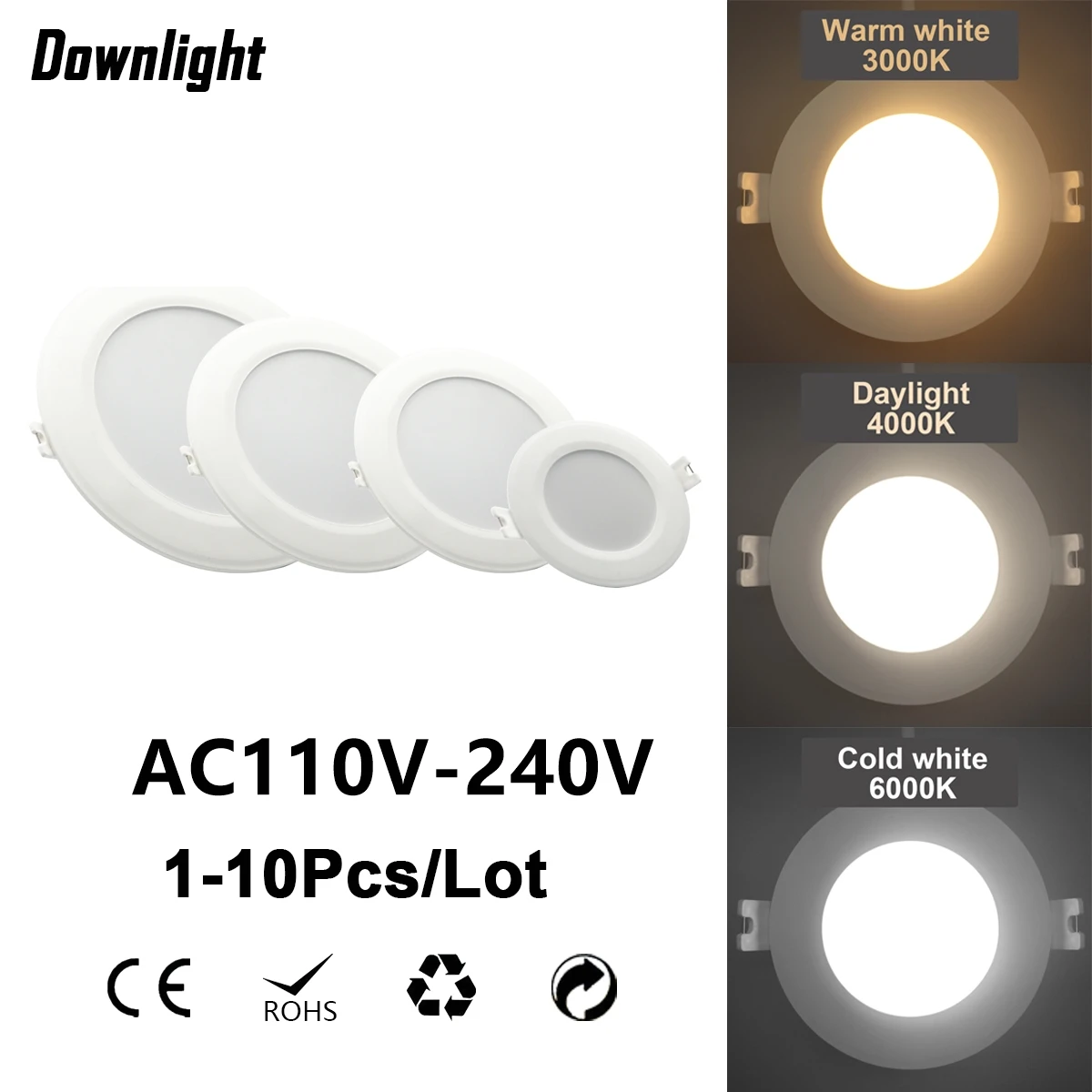 Led Downlight AC110V 220V Ceiling Light Spot Led Plafond Recessed Down ...
