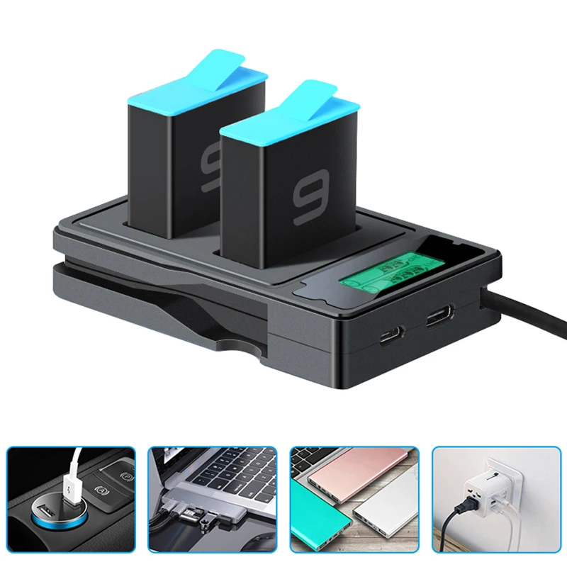 USB-Dual-Battery-Charger-USB-Portable-Quick-Release-Lightweight-for ...