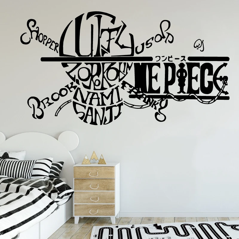 Anime One Piece Wall Sticker Flag Sign HNA Adventure Live Room Playroom ...