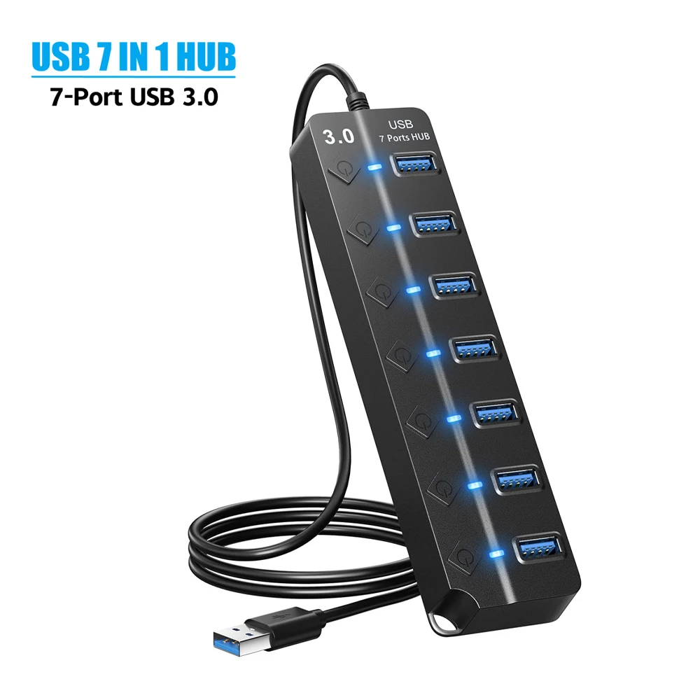 Usb-hub-extensor-de-alta-velocidade-usb-3-0-a-4-7-portas-divisor-com ...