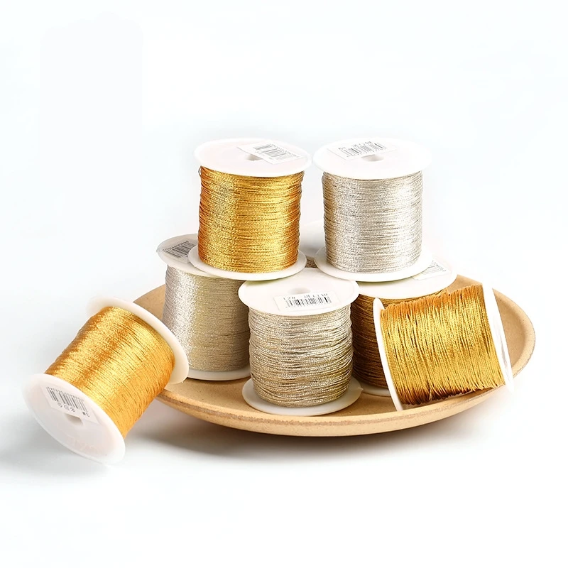 240/100 Meter Silver Golden Cord 0.2/0.4/0.6/0.8mm Thread Chinese Knot ...