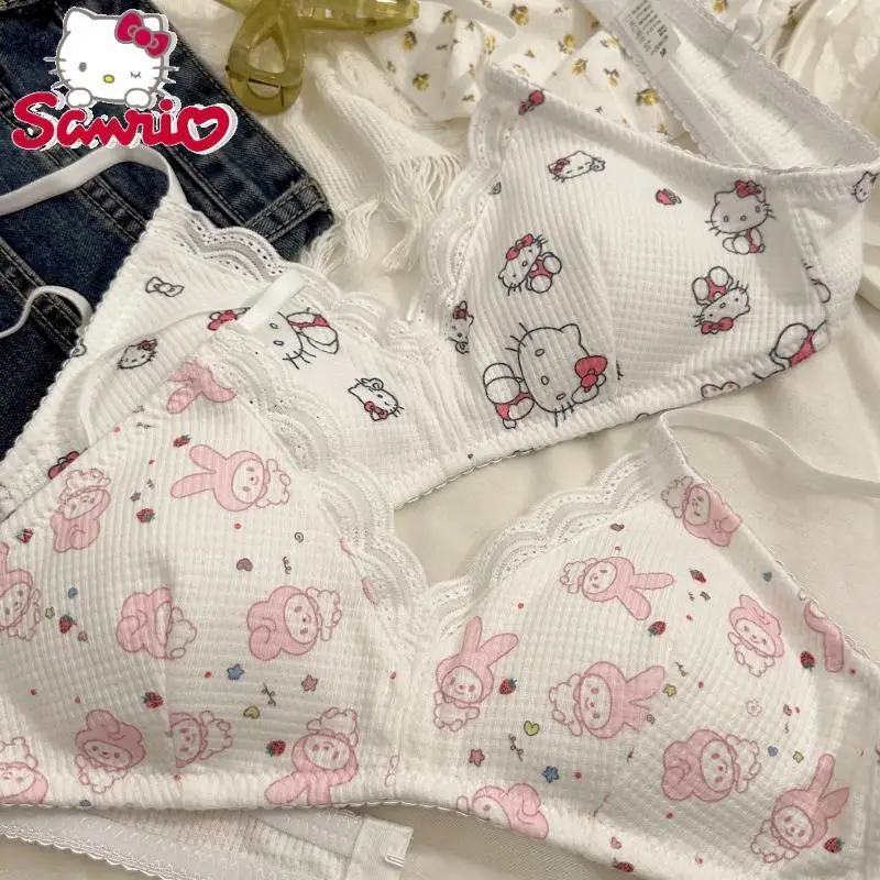 Sanrio Hello Kitty Girls Underwear Cup Cartoon Cute Sweet Bra Set Y2k ...