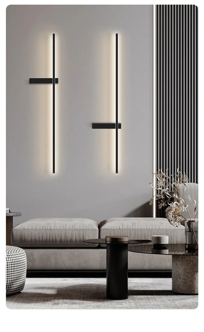 Настенная лампа с длинной полосой, современный минималистичный ...