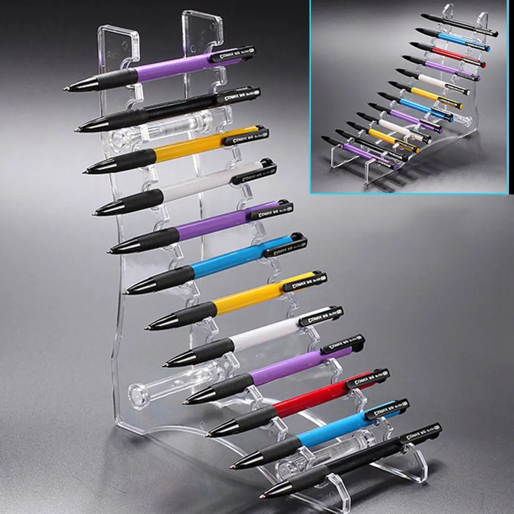 Transparent-Ballpoint-Pen-Organizer-Display-Stand-Office-Supplies ...