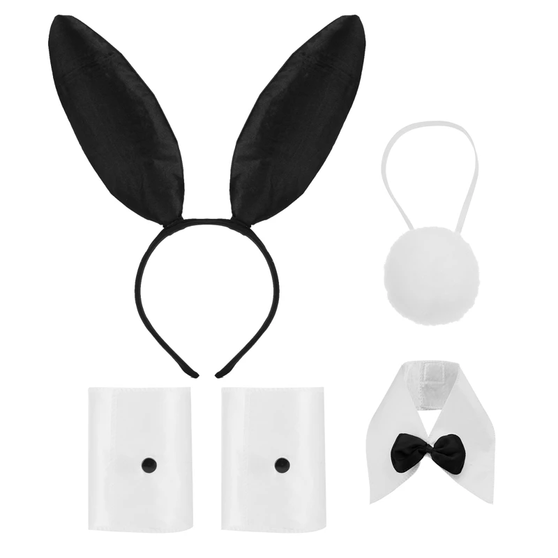 Rabbit-Ears-Haiband-Bunny-Collar-Bowtie-Set-Role-Play-Prop-Women ...