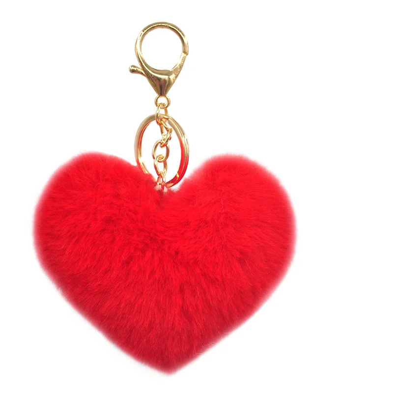 Cute-Heart-Keychain-Fake-Rabbit-Fur-Heart-Pompom-Key-Chain-Women-Girl ...