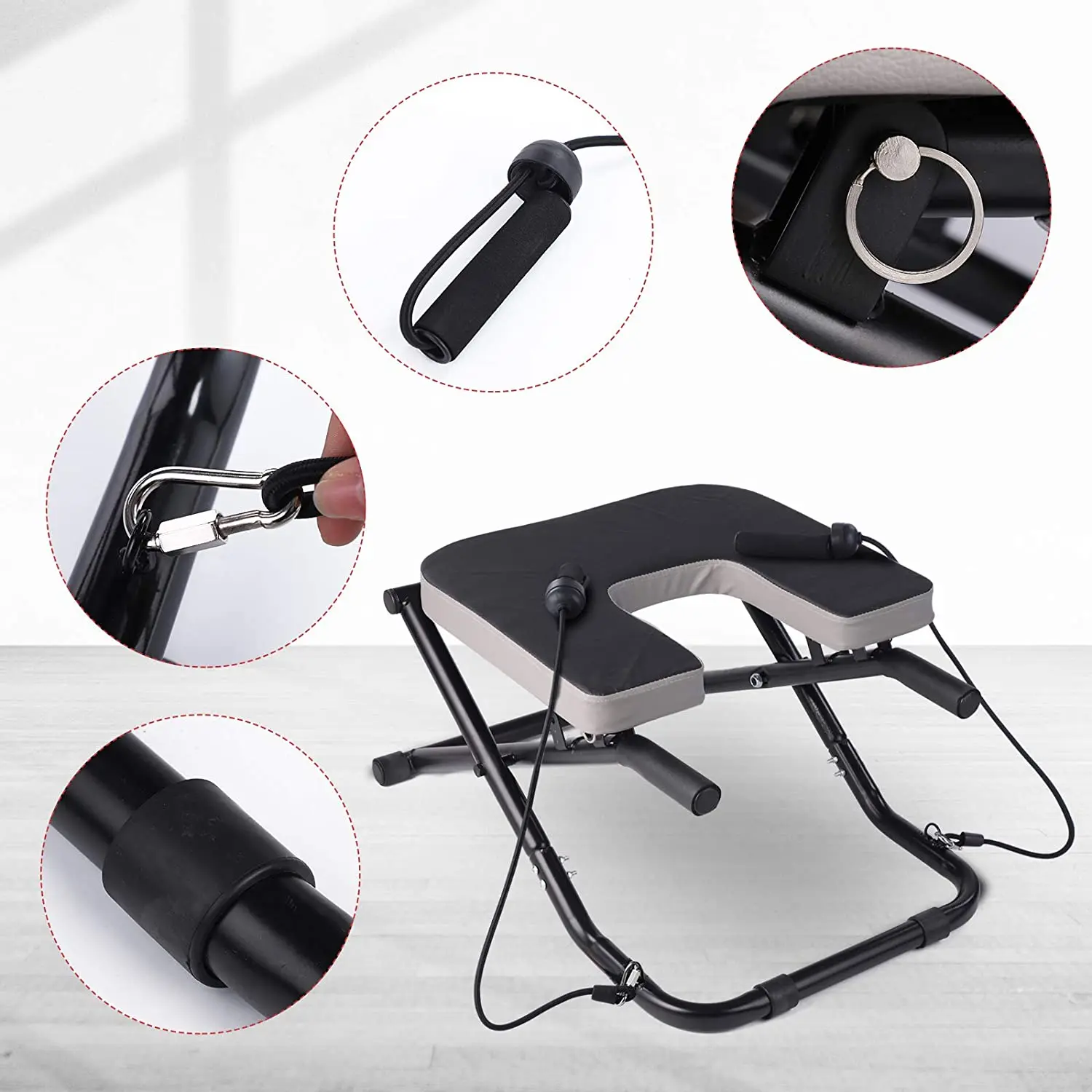 Adjustable Folding Fitness Yoga Chair with Resistance Bands Inversion ...
