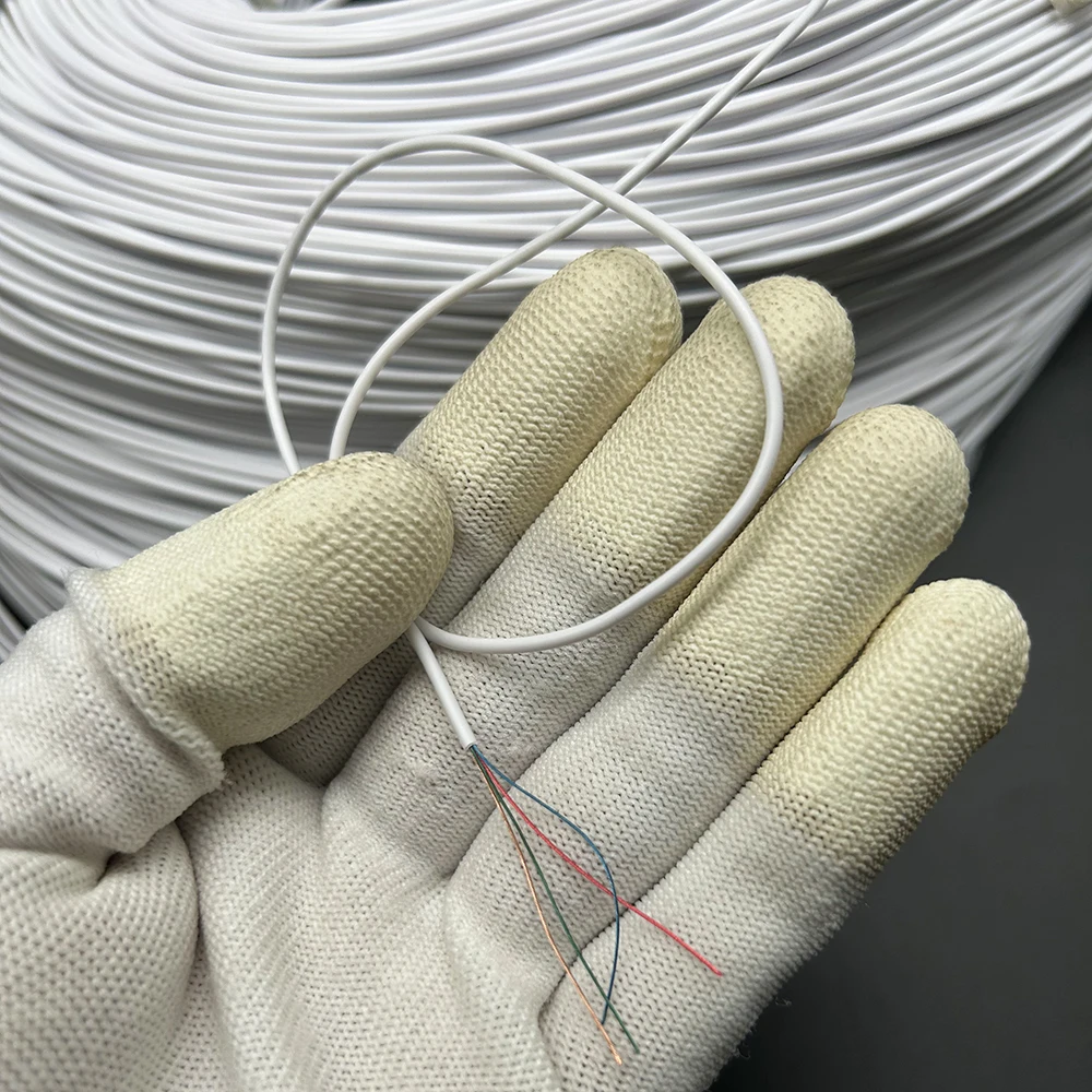 4-core Welding Microphone Speaker Cable Super Soft PVC White Black ...
