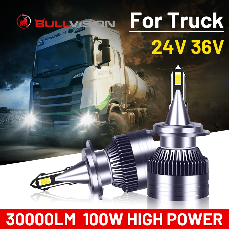 24V H7 LED Light H4 Truck Headlights H1 H11 9012 HIR2 H8 H9 9005 9006 ...