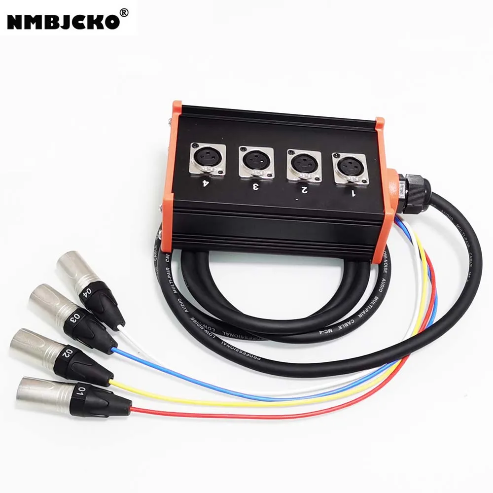 4-way-Stage-Studio-Wall-Mountable-Box-XLR-Multicore-Snake-Cable-with-4 ...