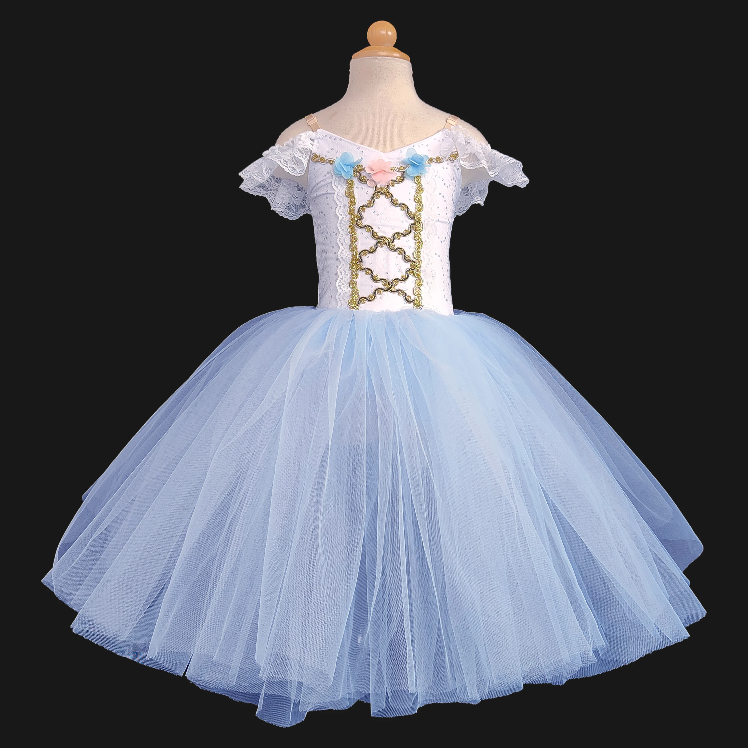 Disfraz de Ballet profesional azul para niños y niñas, tutú clásico de ...